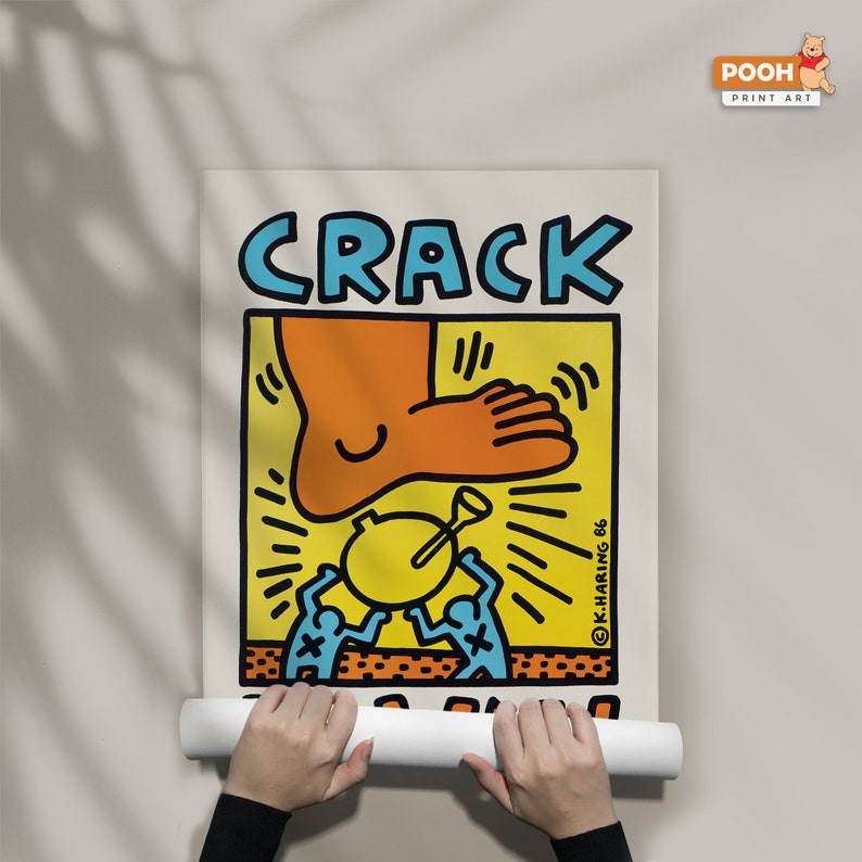 Keith Haring Poster,crack Down,retro Wall Art,pop Art,keith Haring,art ...