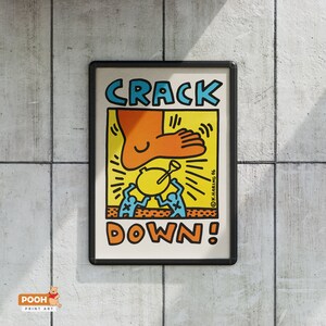 Keith Haring Poster,crack Down,retro Wall Art,pop Art,keith Haring,art ...