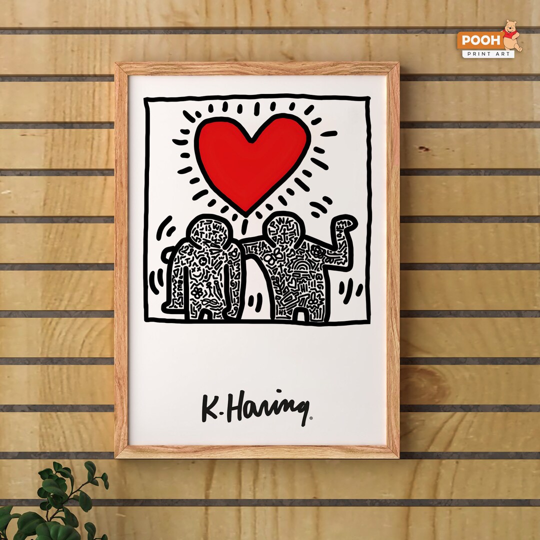 Keith Haring Love Print,keith Haring,living Room Poster,pop Art ...