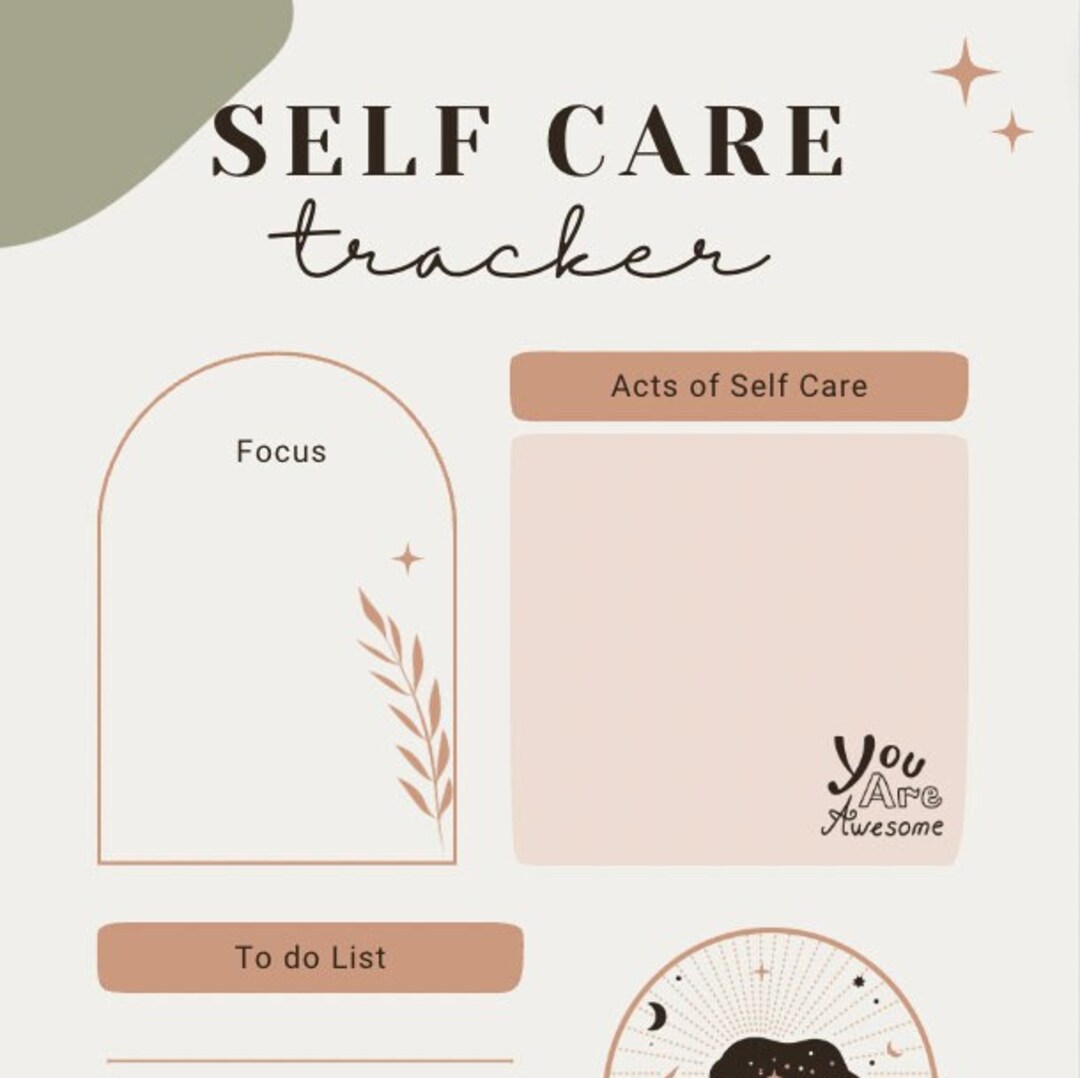 Self Care Tracker, Self Care Planner, Self Care Checklist, Printable ...