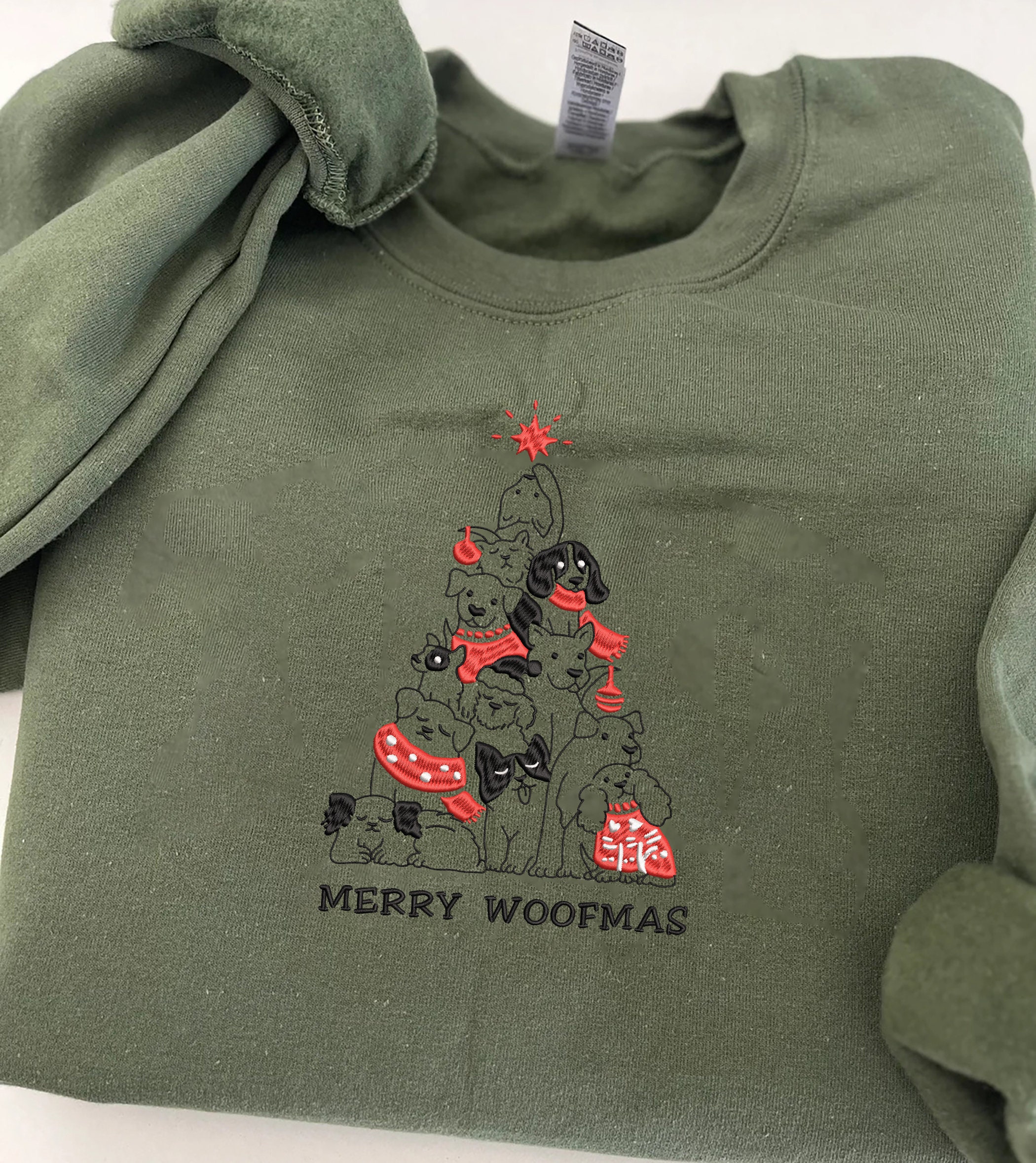 Merry Woofmas Dog Christmas Tree Embroidery Design (digital Download ...