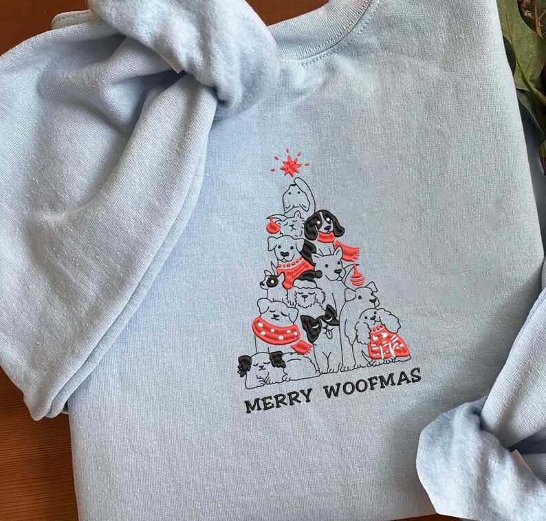 Merry Woofmas Dog Christmas Tree Embroidery Design (digital Download ...