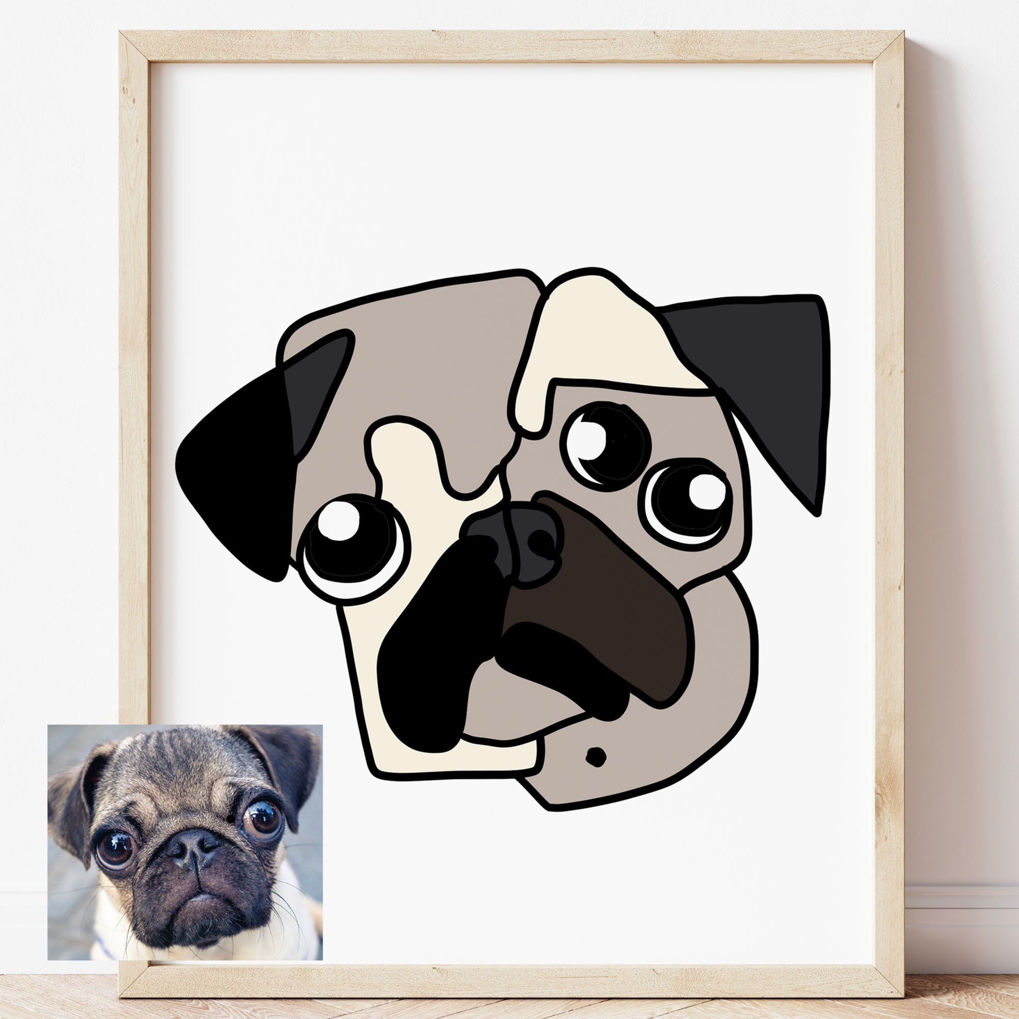Custom Pet Portrait Picasso Style, Digital Painted From Photo, Pet ...