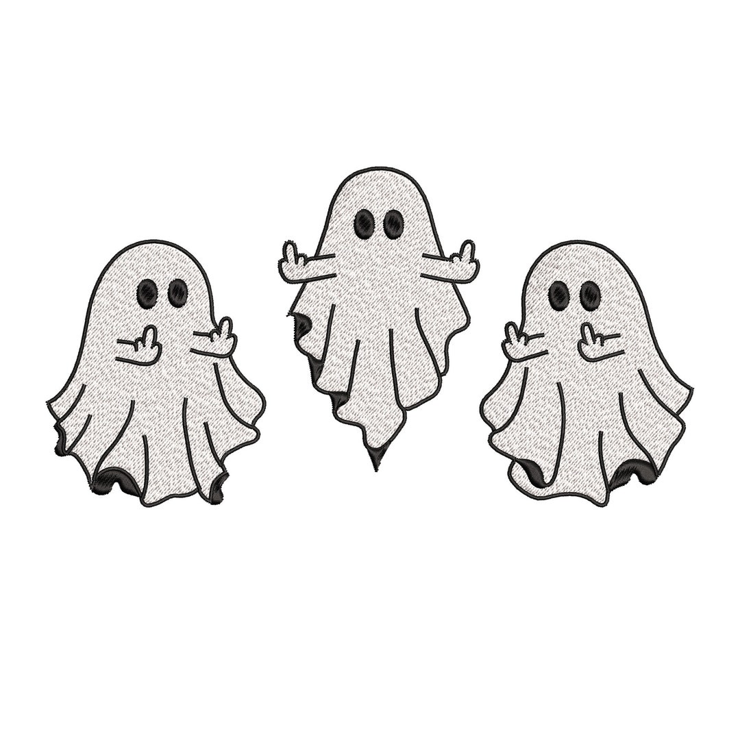 Funny Ghost Middle Finger Embroidery Design (digital Download) - Etsy