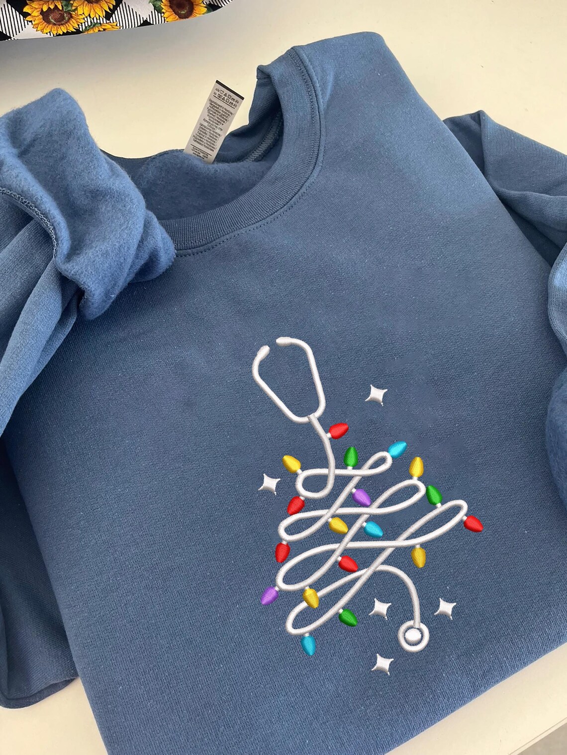 Nurse Christmas Tree Embroidery Design: Stethoscope Xmas Lights ...
