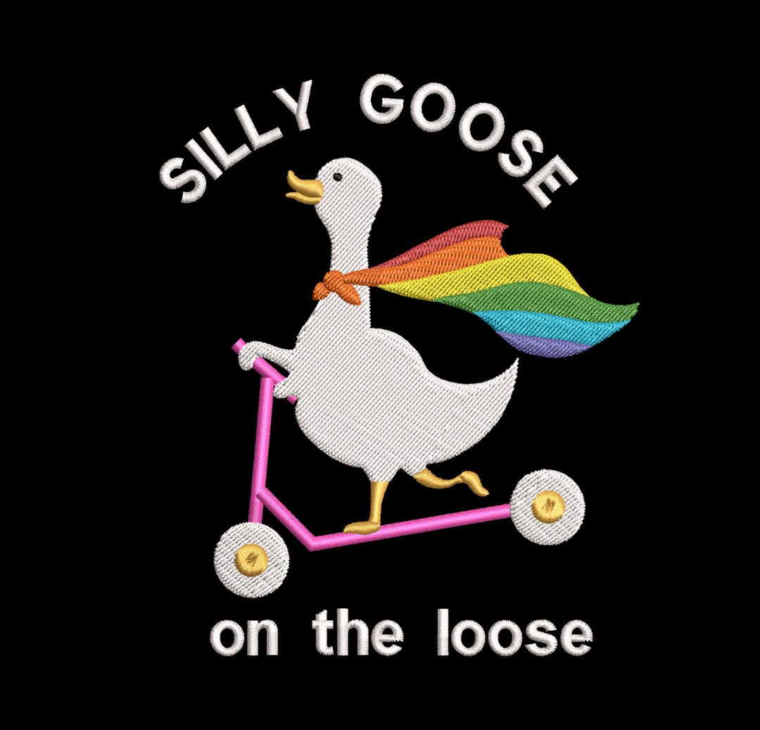 LGBT Pride Silly Goose Embroidery Machine,embroidered Rainbow Goose ...