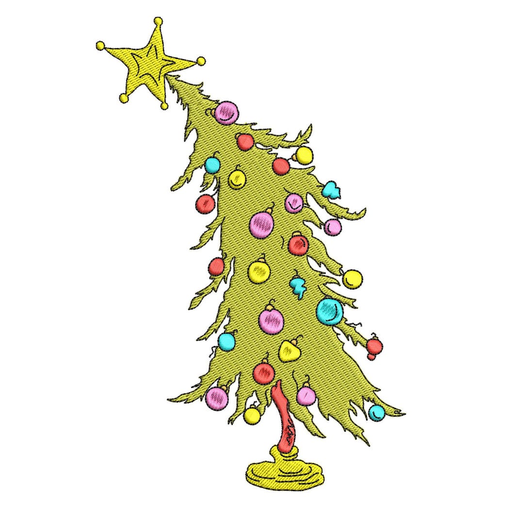 Grinch Christmas Tree Embroidery Design (digital Download) - Etsy