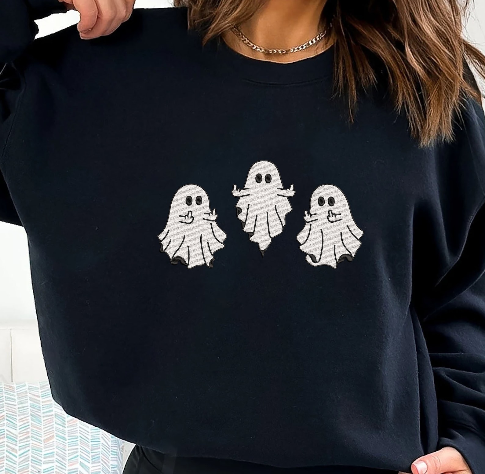 Funny Ghost Middle Finger Embroidery Design (digital Download) - Etsy