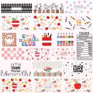 20 Teacher Glass Can Wrap Bundle, 16oz & 20oz Teacher Libbey Glass Svg ...