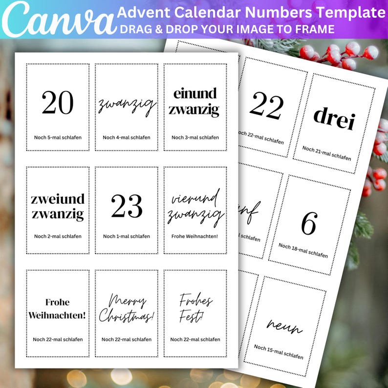 Adventskalender Zahlen Zum Ausdrucken A4 – Weihnachtliche Nummern Für ...