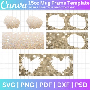 Photo Mug Canva Frame Bundle, 8 Set 15 Oz Mug Wrap With Photo Svg Png ...