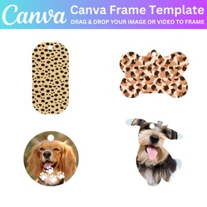 Dog Tag Canva Template Bundle, Design Your Own Dog Tag, Editable Canva ...
