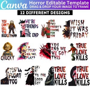 Horror Canva Frame Template, Horror Editable Drag and Drop Text, Add ...