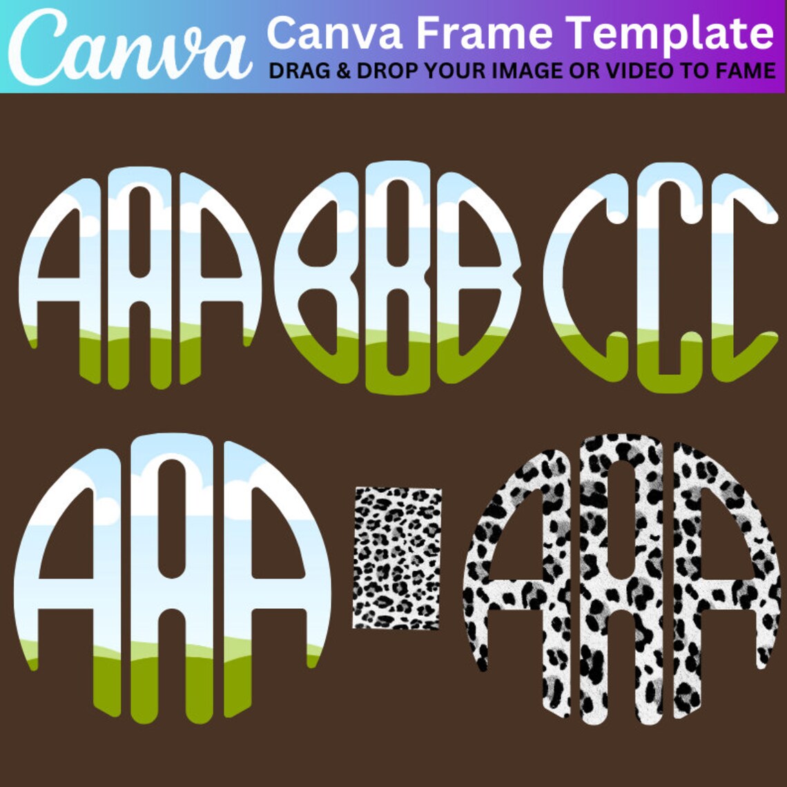 Canva Alphabets Template Canva Alphabet Font Canva Frame Template Add Your Own Pattern