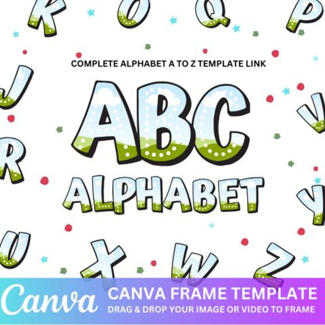 Canva Editable Alphabet Letters Template, Canva Drag & Drop Photos ...