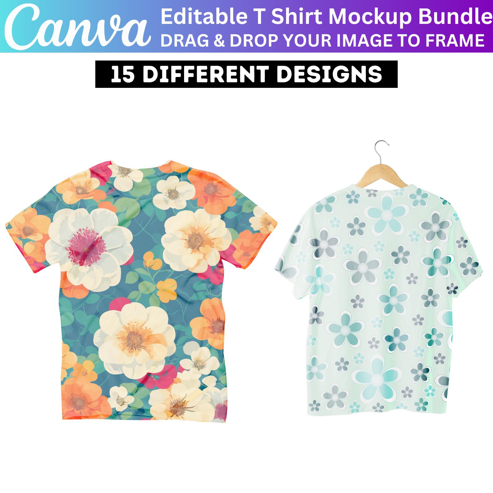 Make Your Own T Shirt Mockups, T-shirt Mockup Canva Frames Bundle ...