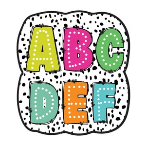 Custom Dot Dalmatian Doodle Alphabet Letters Svg Png Bundle, Alpha ...