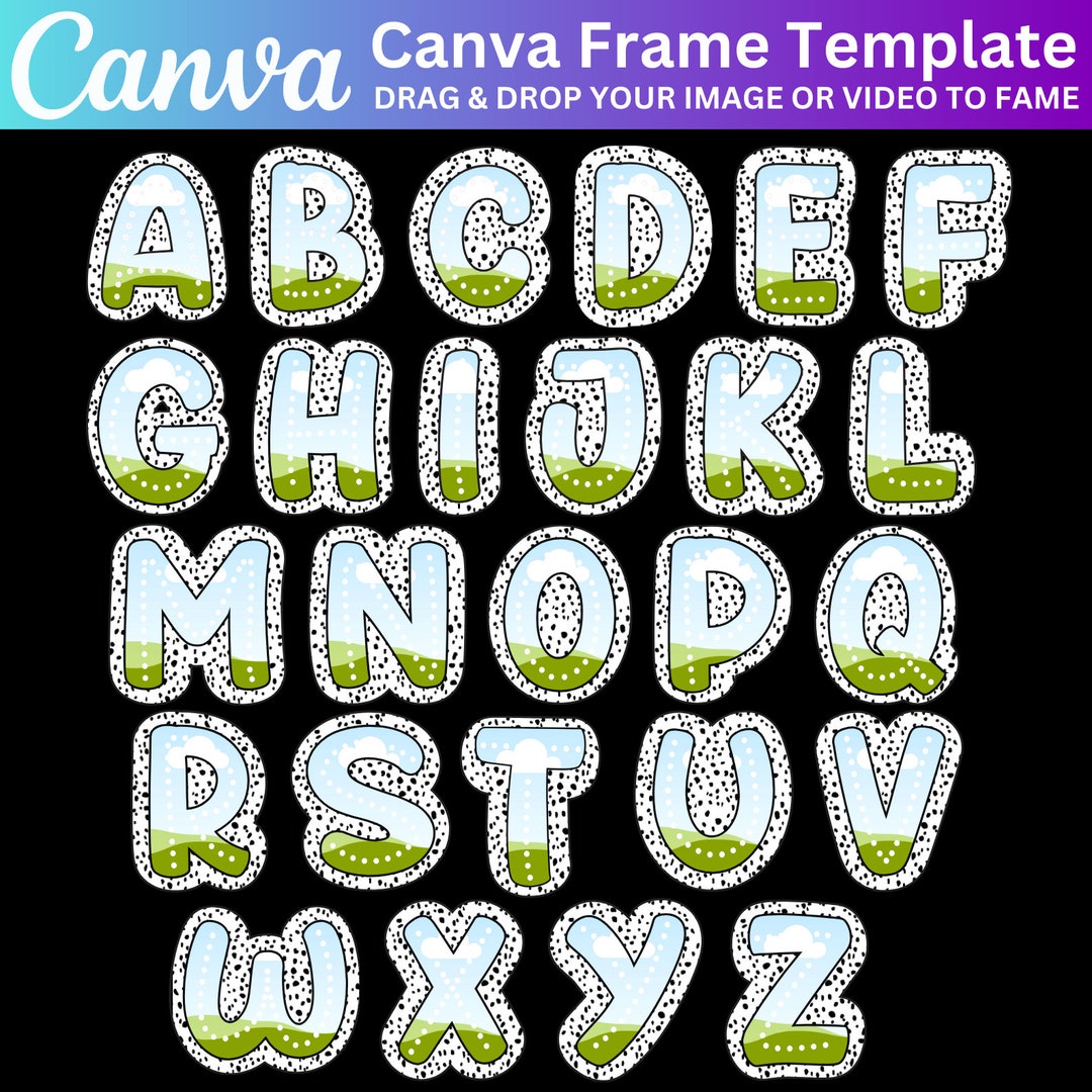 Canva Editable Alphabets, Letters Ca,nva Template, A-Z Birthday ...