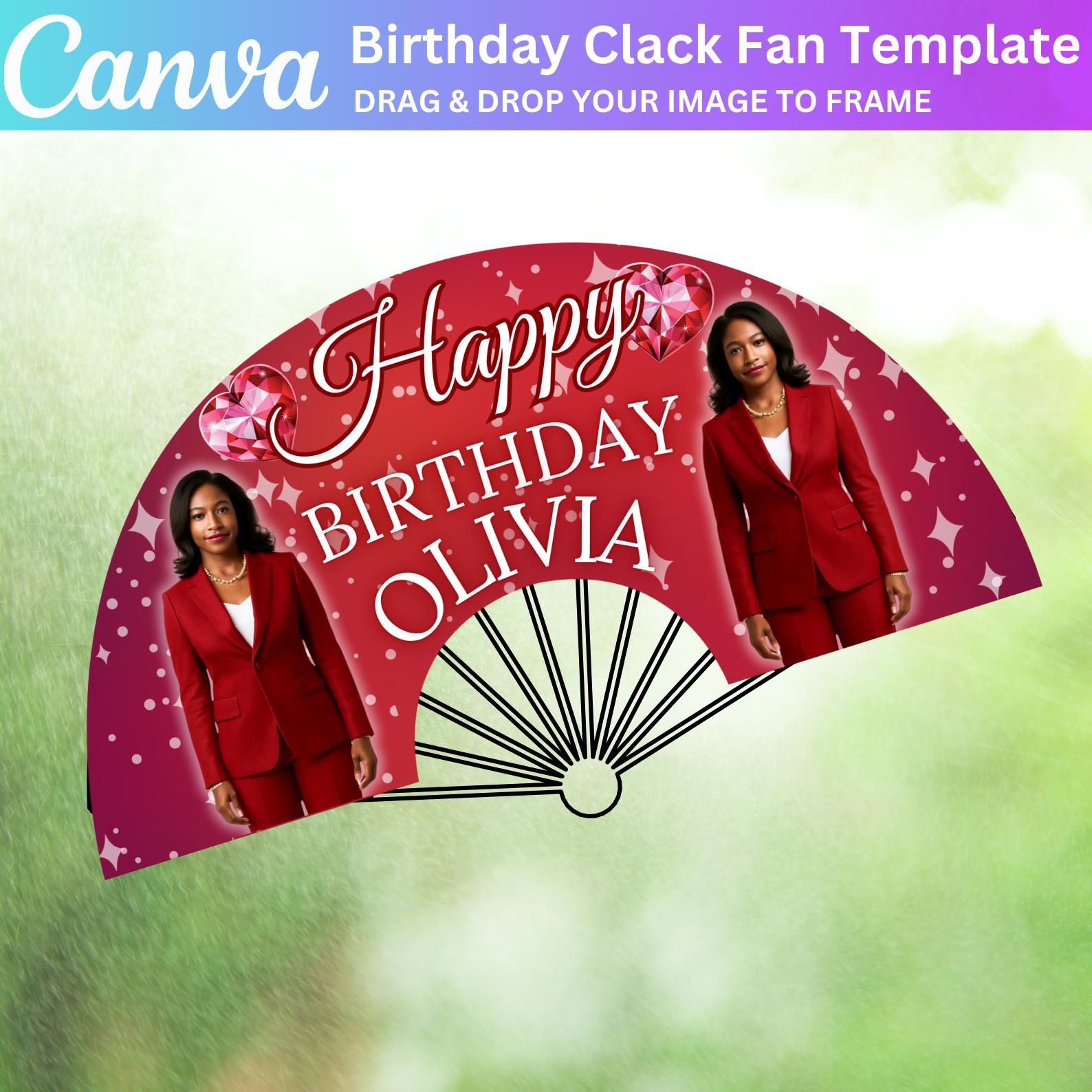 20 Birthday Clack Fan Canva Template, Editable Birthday Fan Dukes and ...