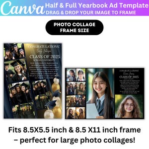 Full and Half Page Yearbook Ad Canva Editable Template, Senior Yearbook ...