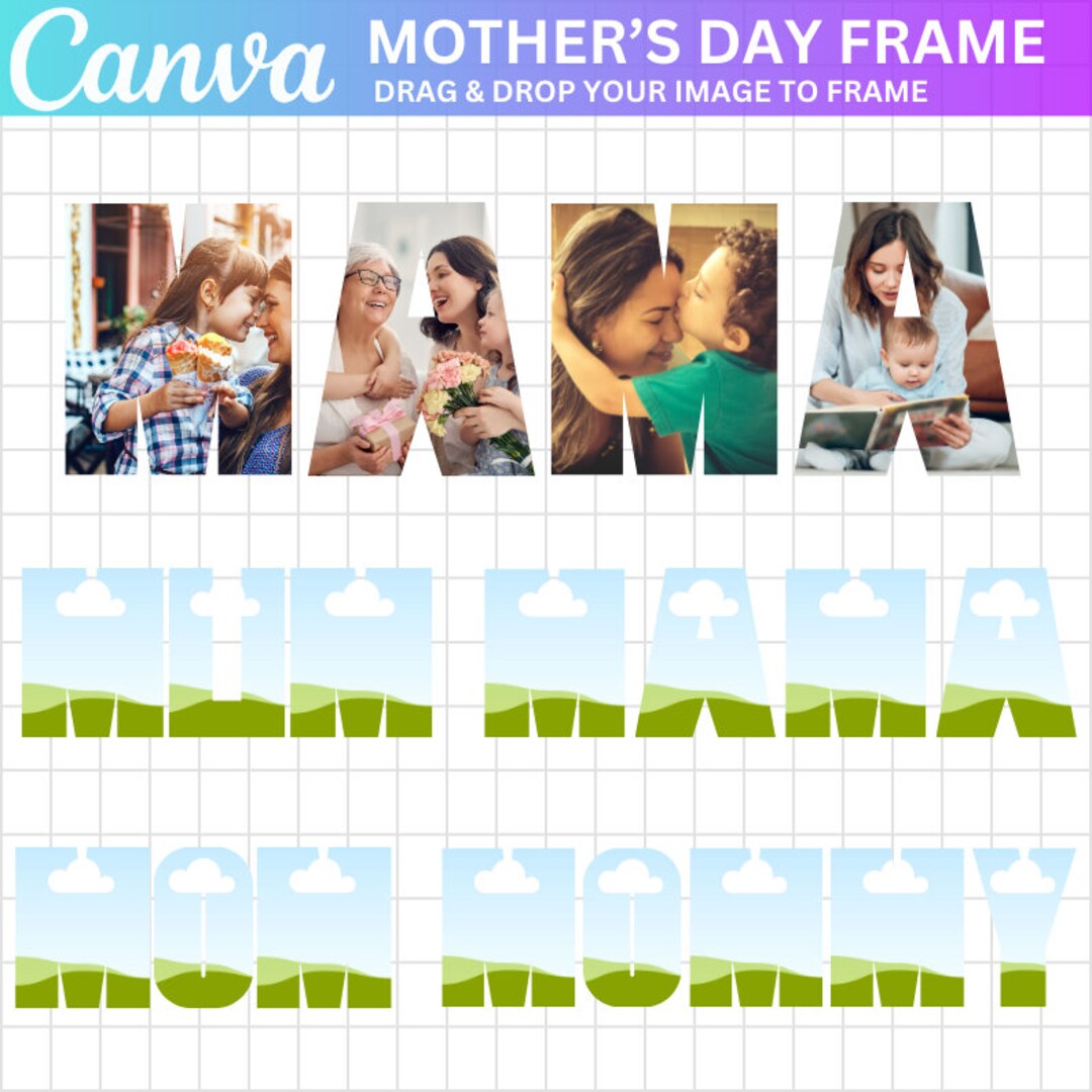 Mother's Day Canva Template, Custom Mom Mama Mommy Canva Frame, Mama ...