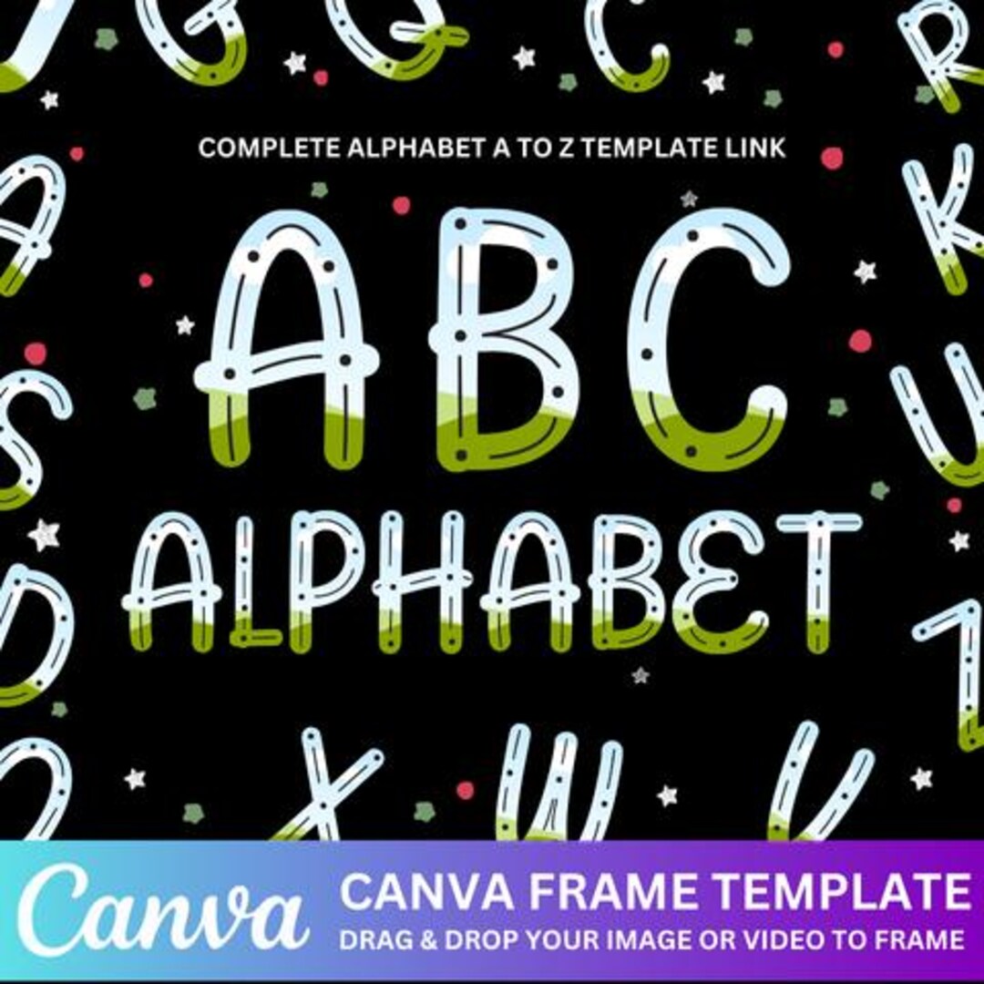 Editable Canva Uppercase Letters & Number, Canva Drag and Drop Alphabet ...