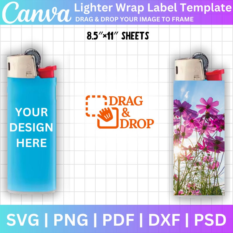 Lighter Label Template, Lighter Label Full Wrap, Lighter Label Svg Png ...