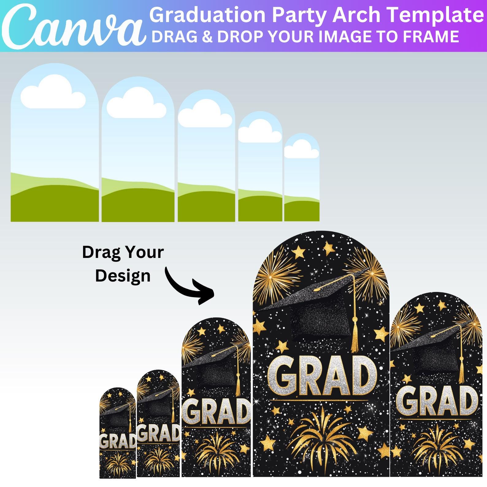 Congratulations Graduate Arch Canva Editable Class of 2025, Canva ...