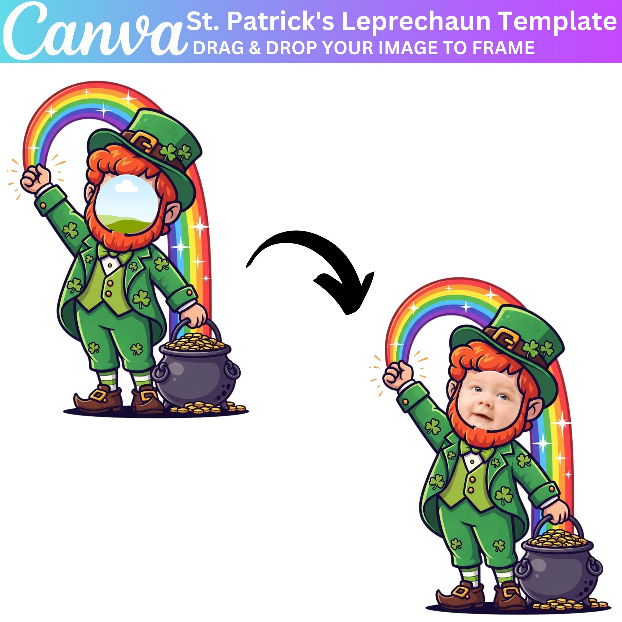St Patrick’s Day Leprechaun Add Face Bundle, Funny St Paddy Cutouts ...