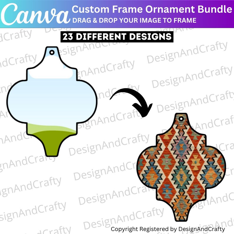 20+ Christmas Photo Ornament Template Bundle, Canva Editable Christmas ...