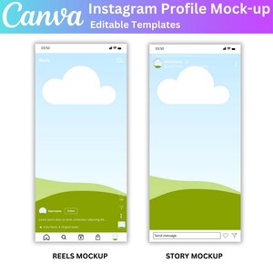 Instagram Profile Mock-up Editable Canva Template, Social Media Feed ...