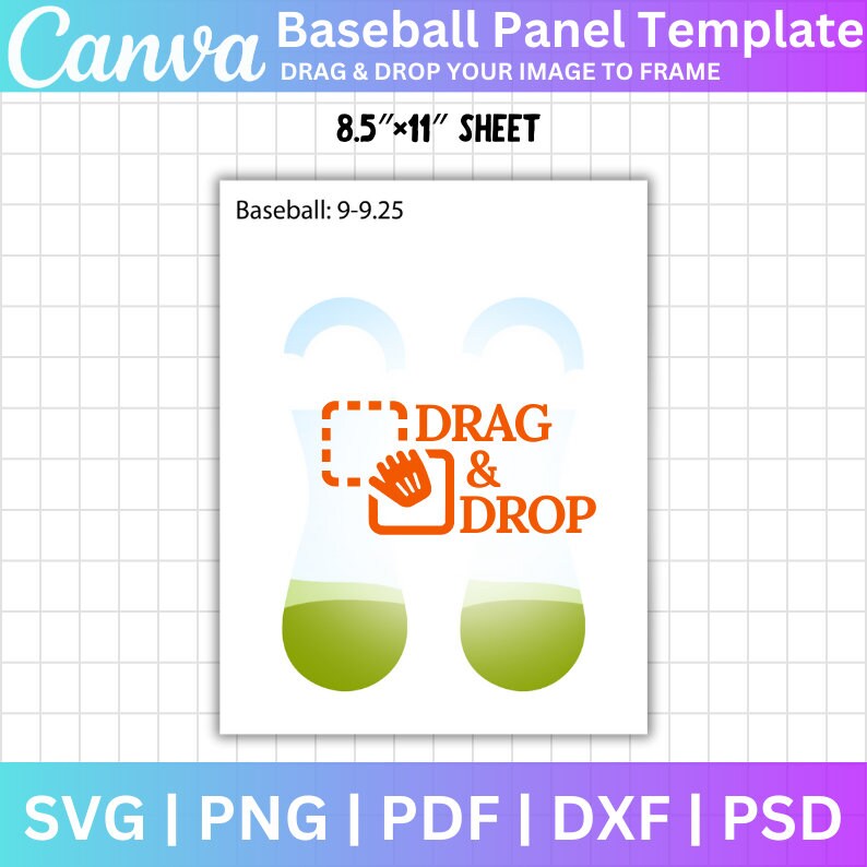 Baseball Panel Template Svg, Canva Editable, Baseball Ball Leather ...