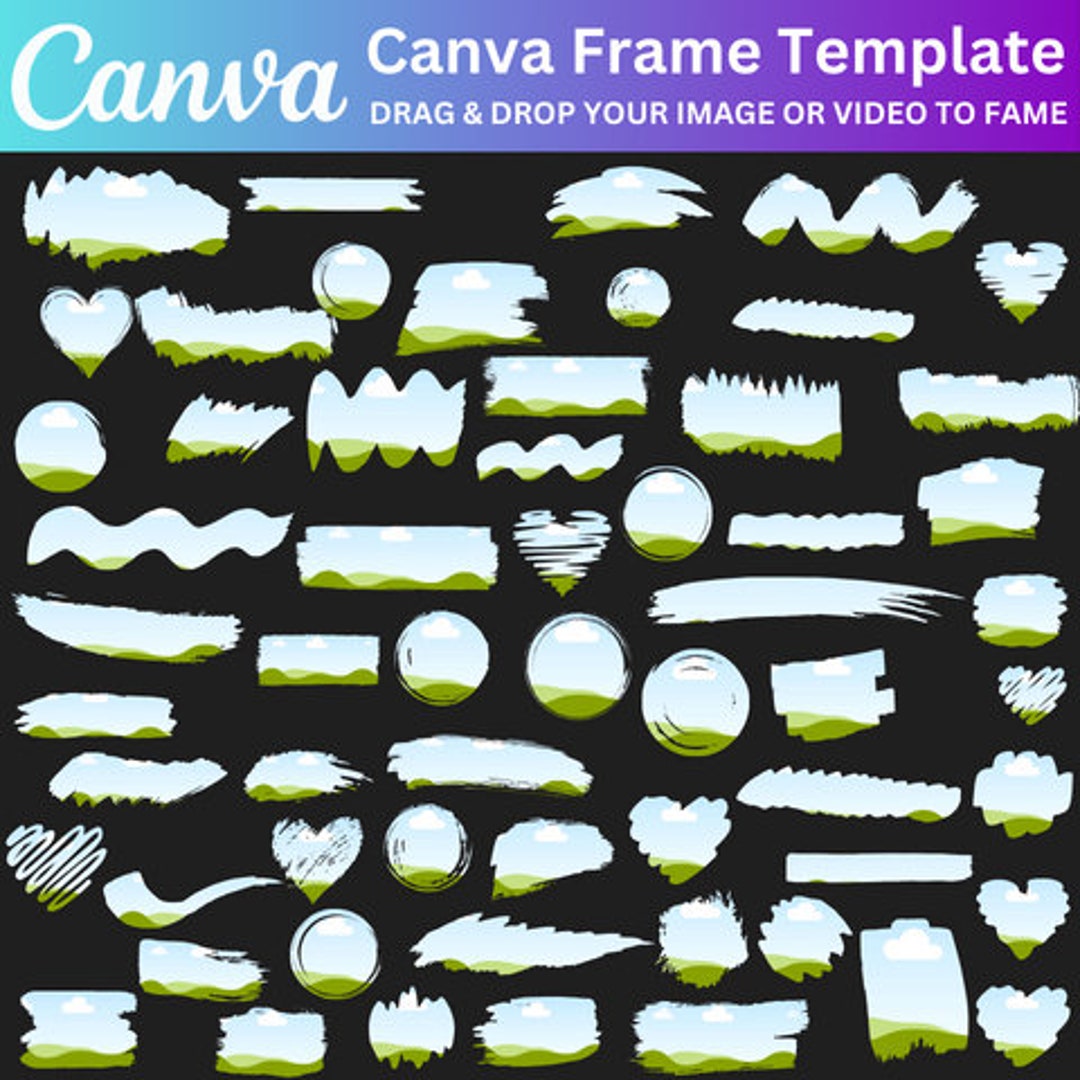 Fill Your Own Paint Splash Canva Frames, Brush Stroke Frame Bundle ...