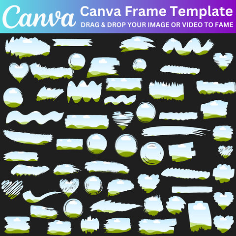 Fill Your Own Paint Splash Canva Frames, Brush Stroke Frame Bundle ...