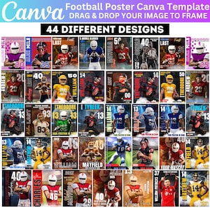 44 Football Poster Canva Editable Template, Poster Senior Night Banners ...