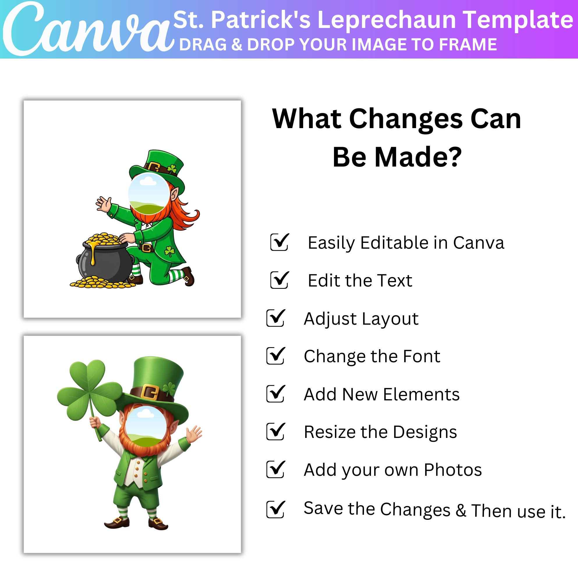 St Patrick’s Day Leprechaun Add Face Bundle, Funny St Paddy Cutouts ...