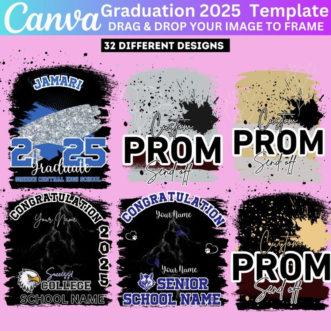 Class of 2025 Graduation Template Bundle, Senior 2025 Canva Template ...