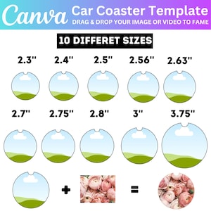 Car Coaster Template Bundle, Car Cup Coaster Template, Car Canva ...