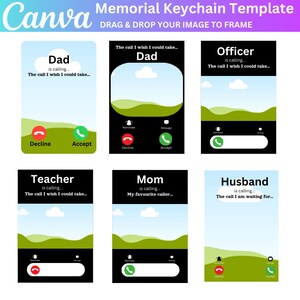 30 Memorial Keychain Canva Editable Template Bundle, Photo Keychain ...
