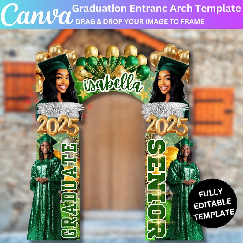 05 Graduation Entrance Arch Canva Template, Graduation Arch Editable ...
