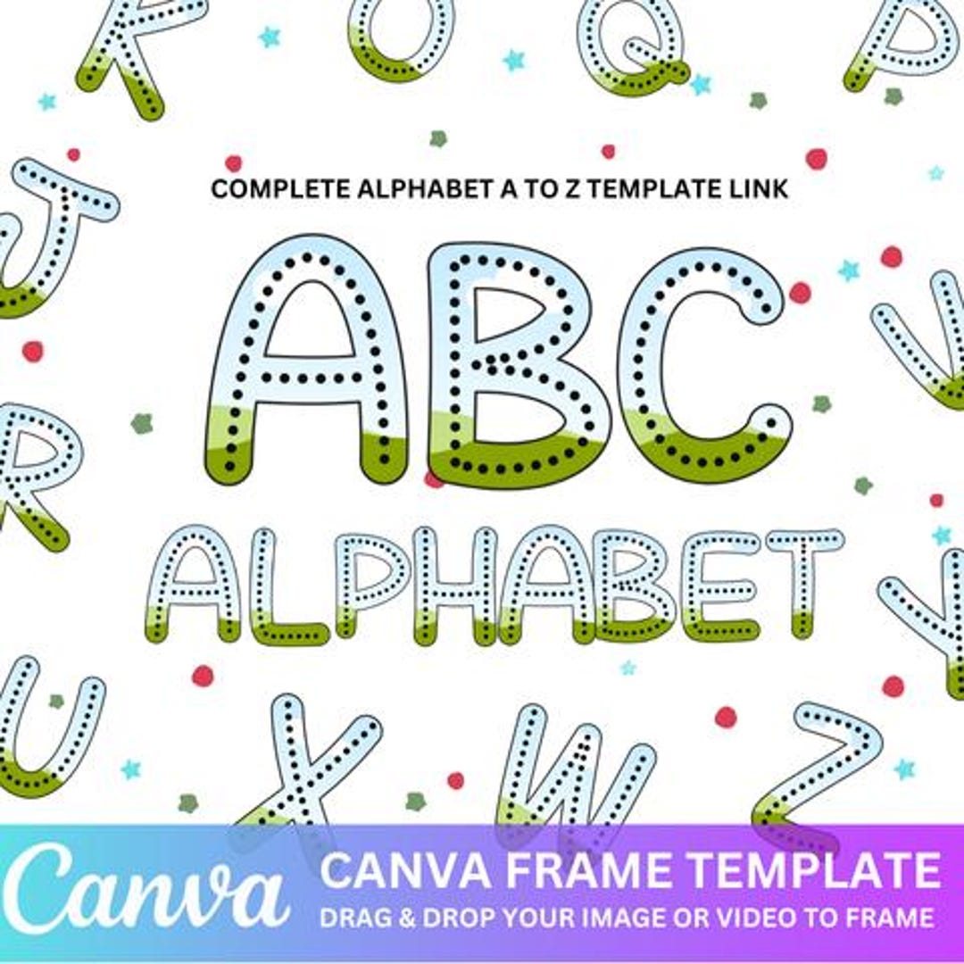 Canva Editable Alphabet Letters Template, Canva Drag & Drop Photos ...