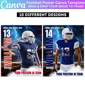 Football Poster Canva Editable Template, Sports Background & Digital ...