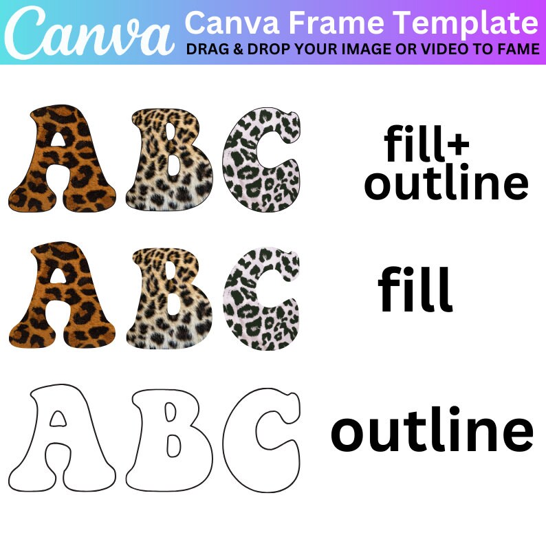 Canva Alphabets Template, Canva Alphabet Font, Canva Frame Template ...