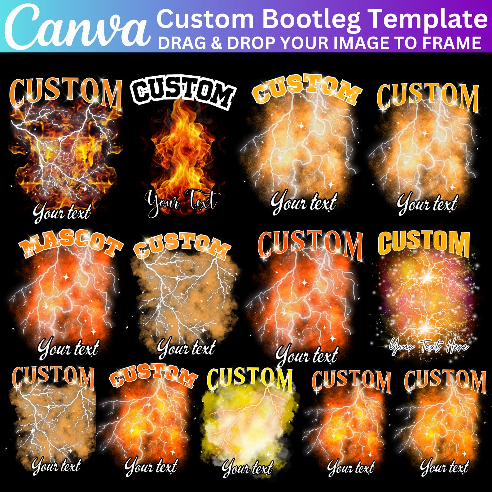 Custom Bootleg Rap Tee Mega Bundle Canva Editable Template, Custom ...