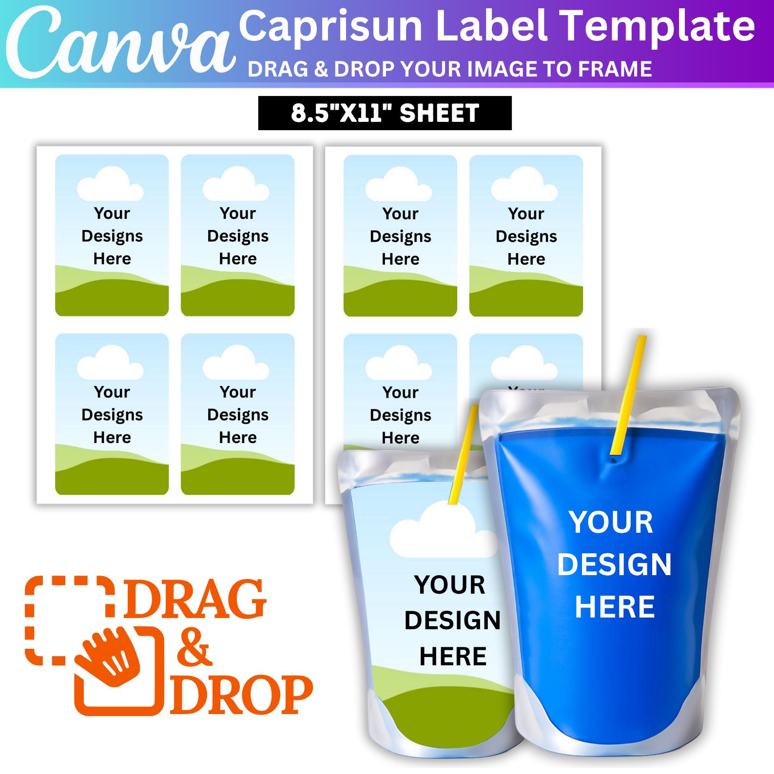 Capri Sun Canva Template, Editable Juice Pouch Label, Blank Capri Sun ...