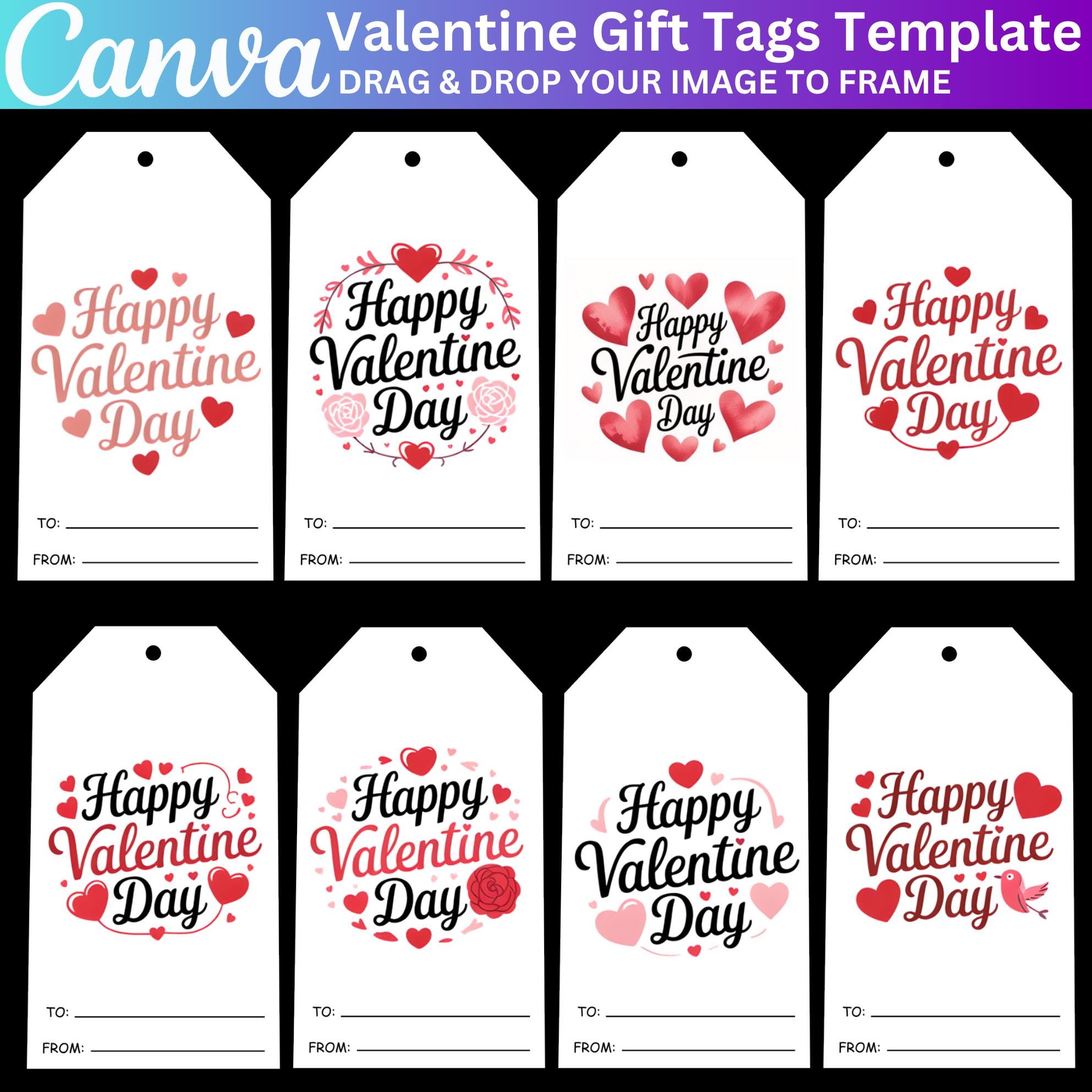 10editable Valentine’s Day Gift Tags, Valentine Tags for School ...