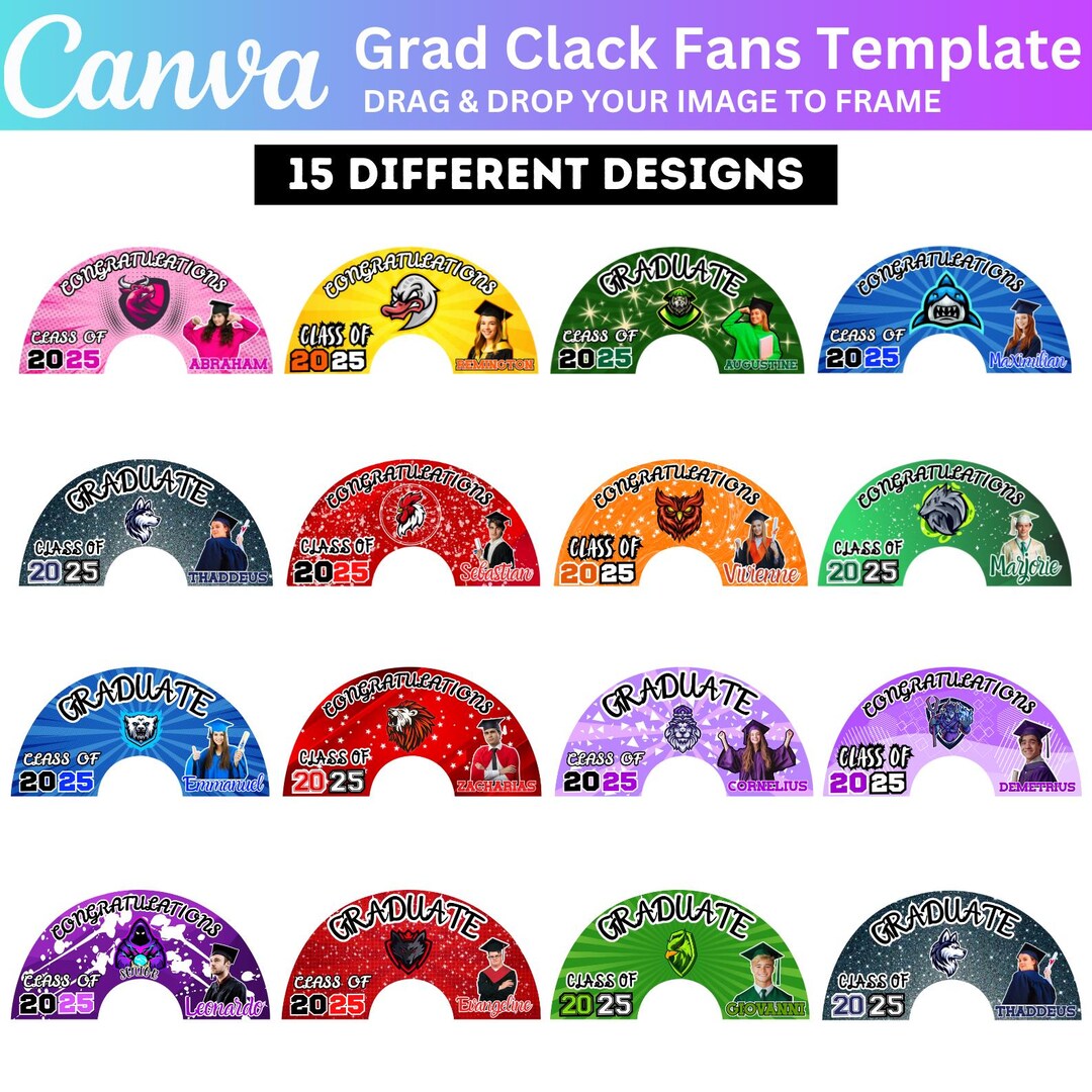 Graduation Clack Fan Canva Editable Template, 2025 Clack Fan Templates ...