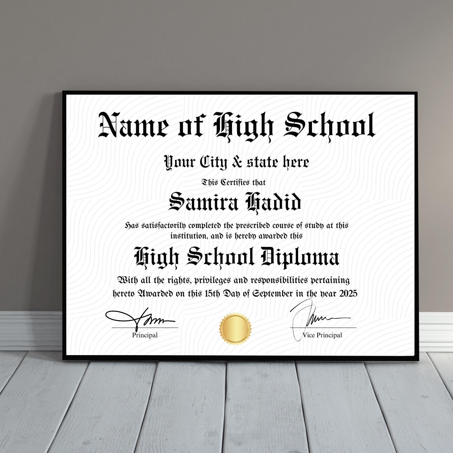 School Diploma Editable Certificate Template, University Diploma ...