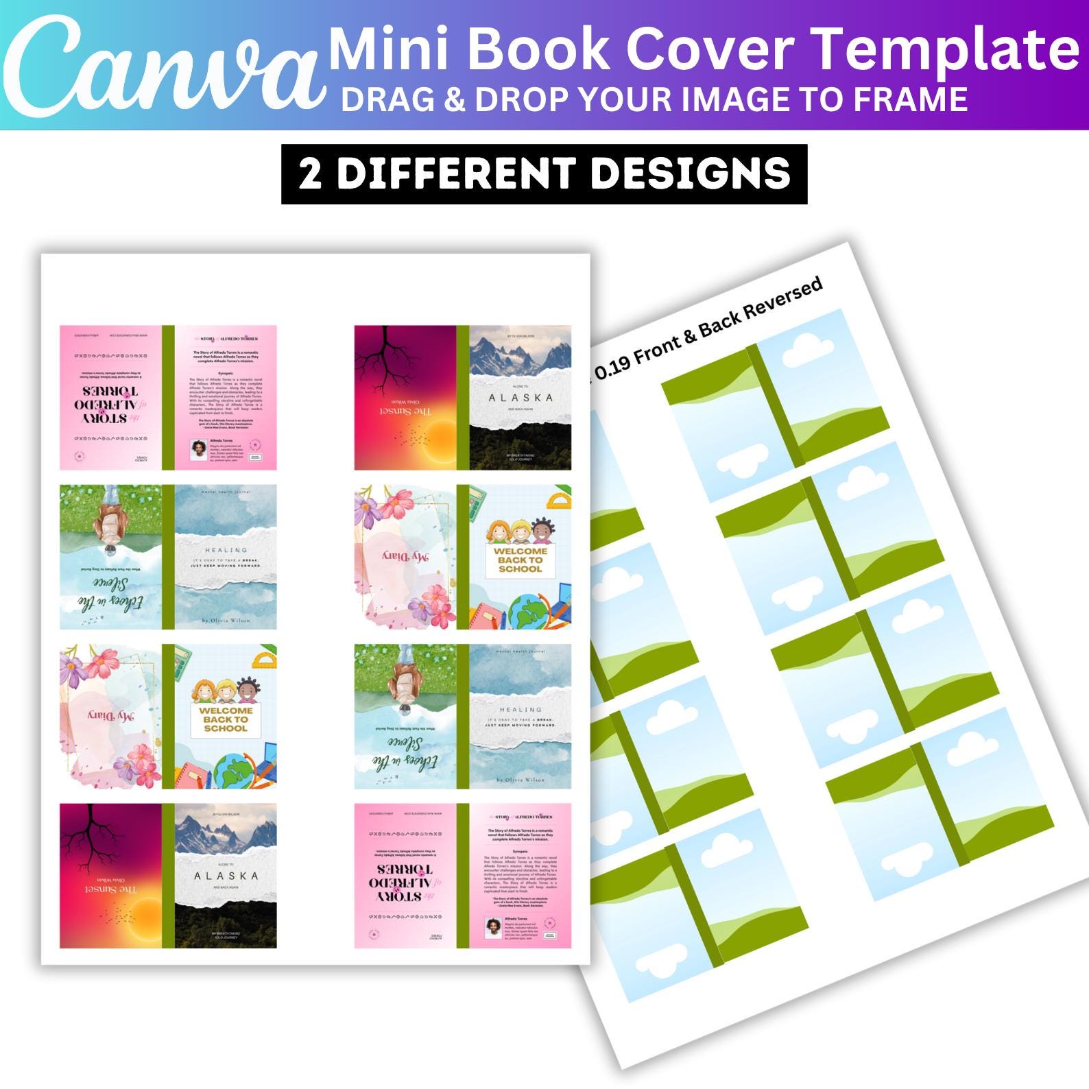 Mini Book Covers Canva Editable Template, Printable Mini Books Template ...