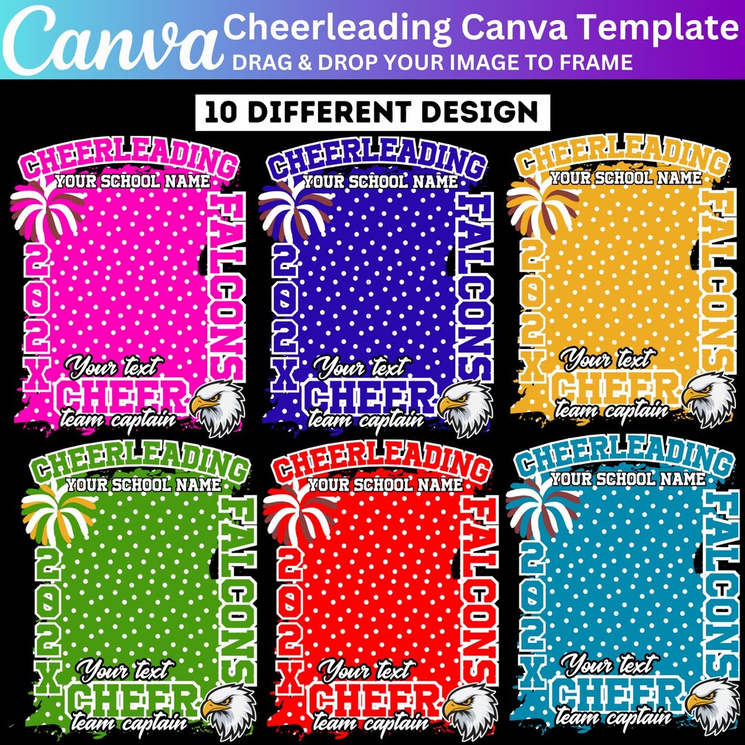 Cheerleading Canva Editable Template, Sports Photography Templates ...